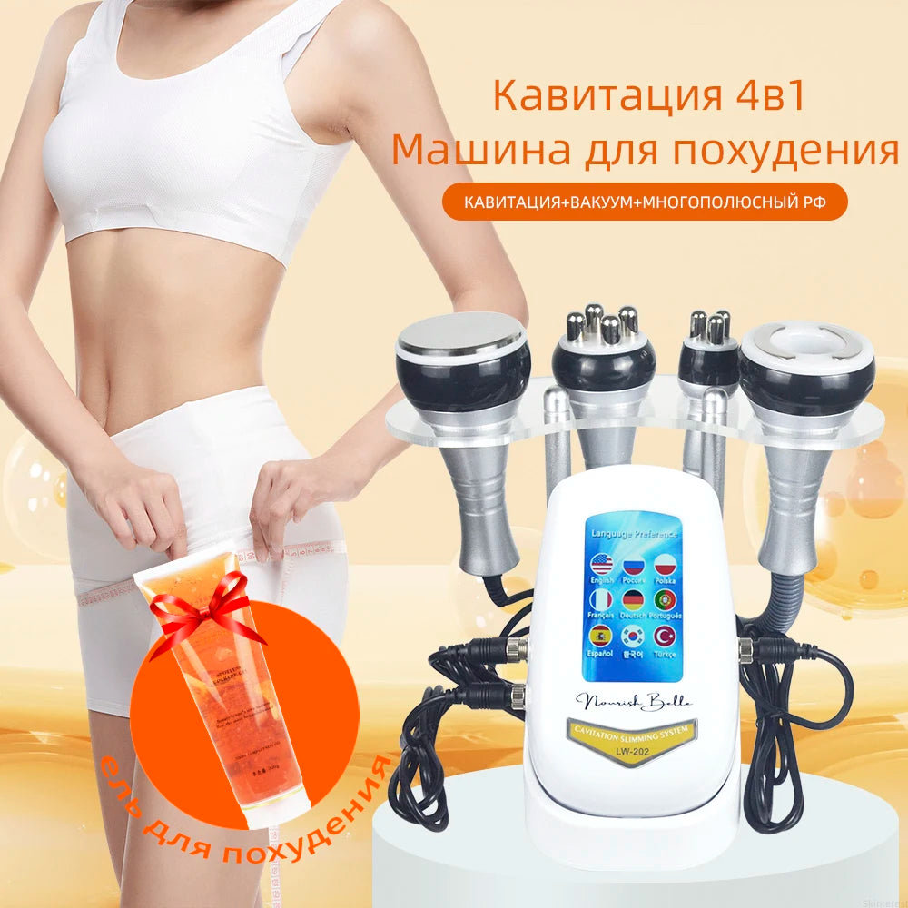 4IN1 Cavitation Body Slimming 40K Machine Beauty Massager Skin Tighten ...