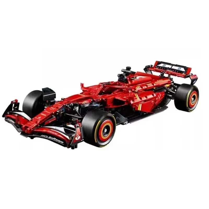 Super red sports car formula racing track car puzzle assembly group bo ...