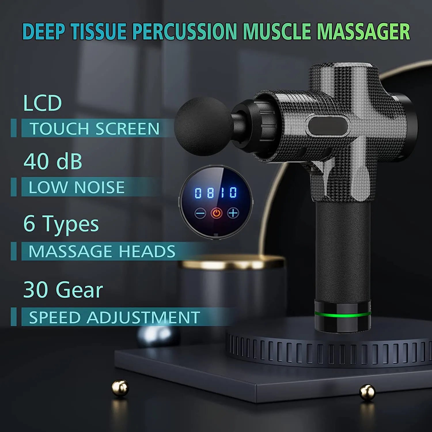 Deep Tissue Massage Gun Portable Facial Muscle Massager Massage Pistoo ...